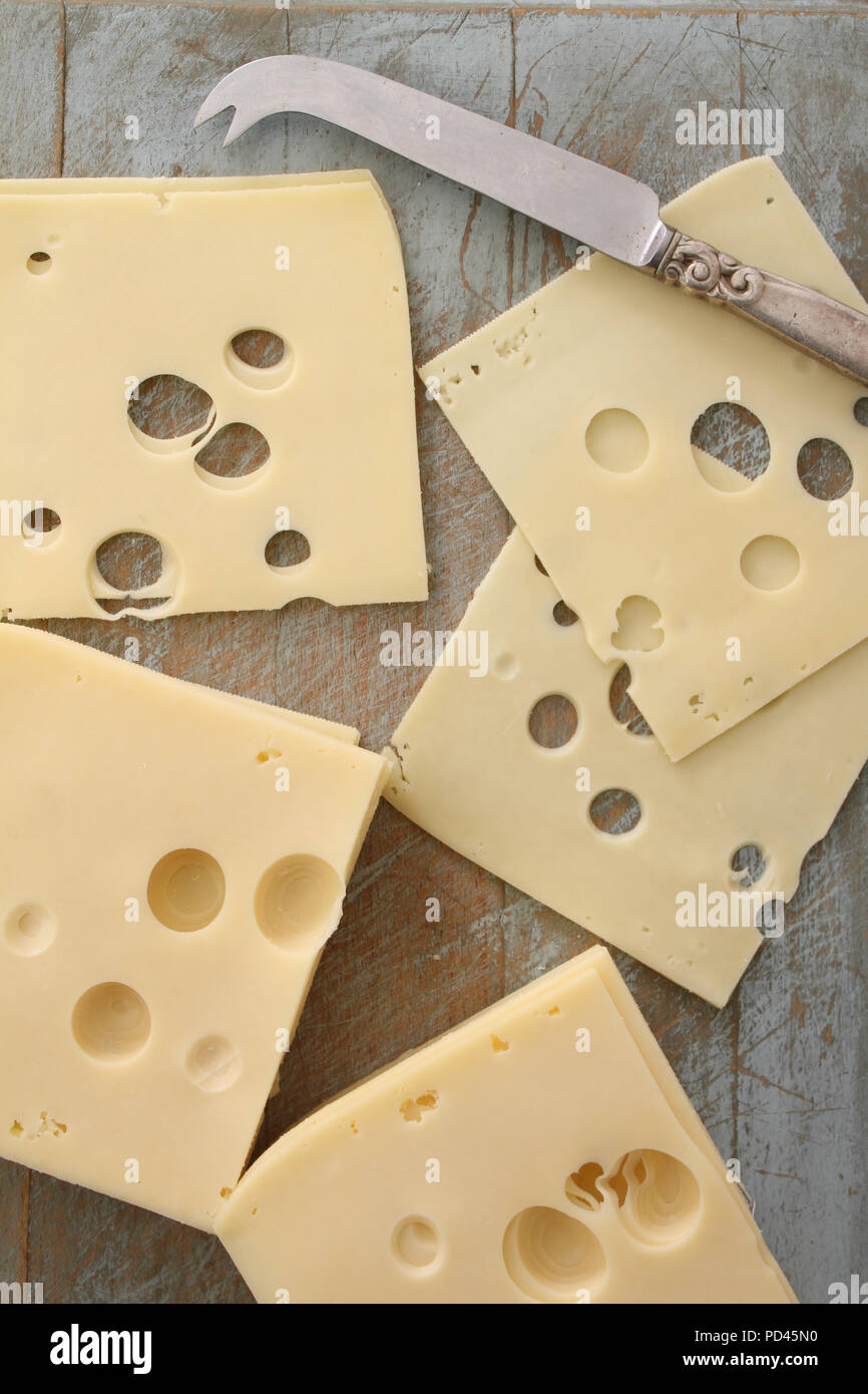 sliced cheese portions Stock Photo - Alamy
