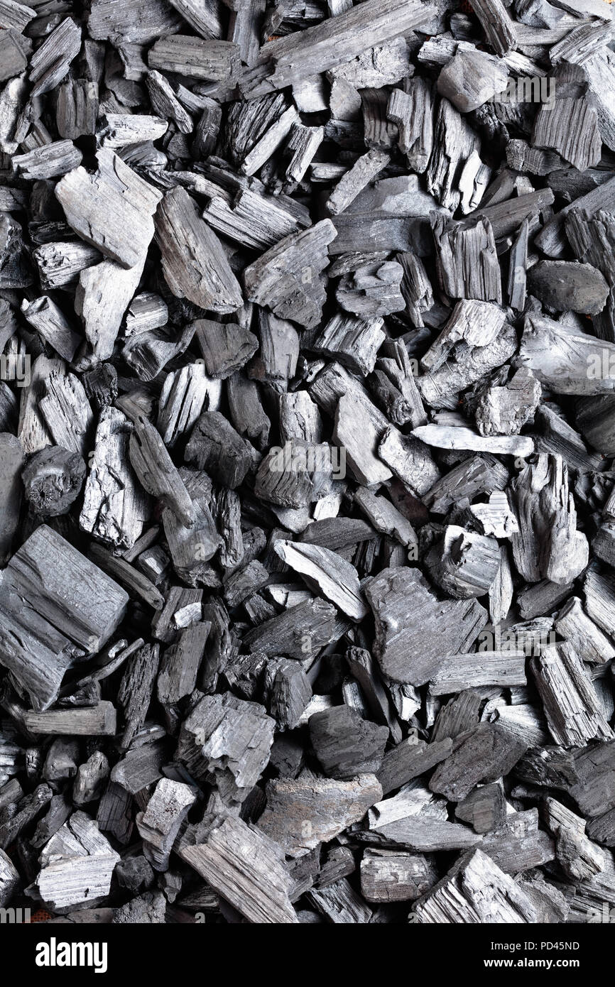 Natural wood charcoal, traditional charcoal or hardwood charcoal, top ...