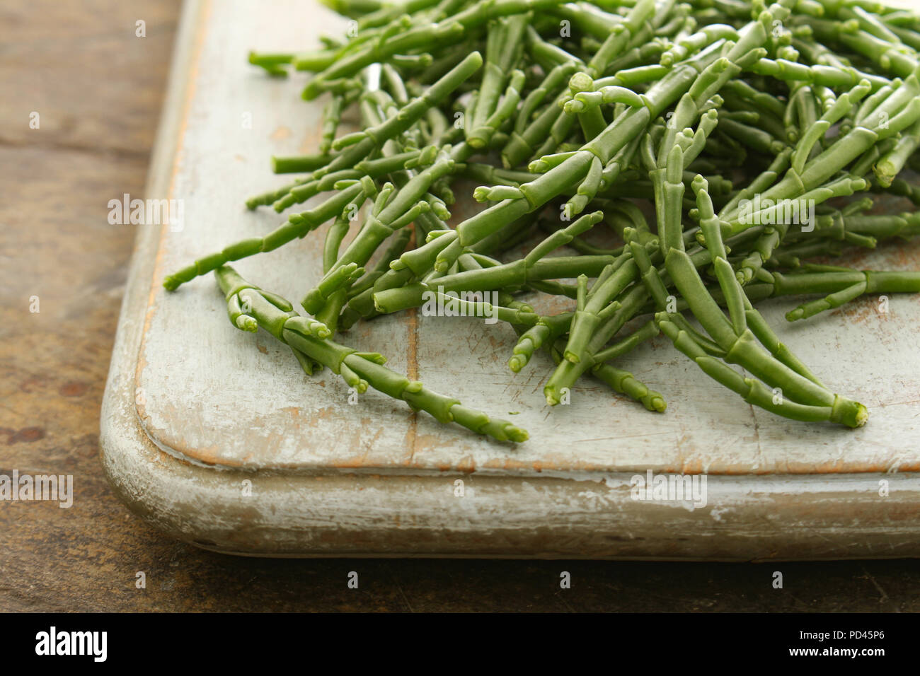 preparing fresh samphire Stock Photo - Alamy