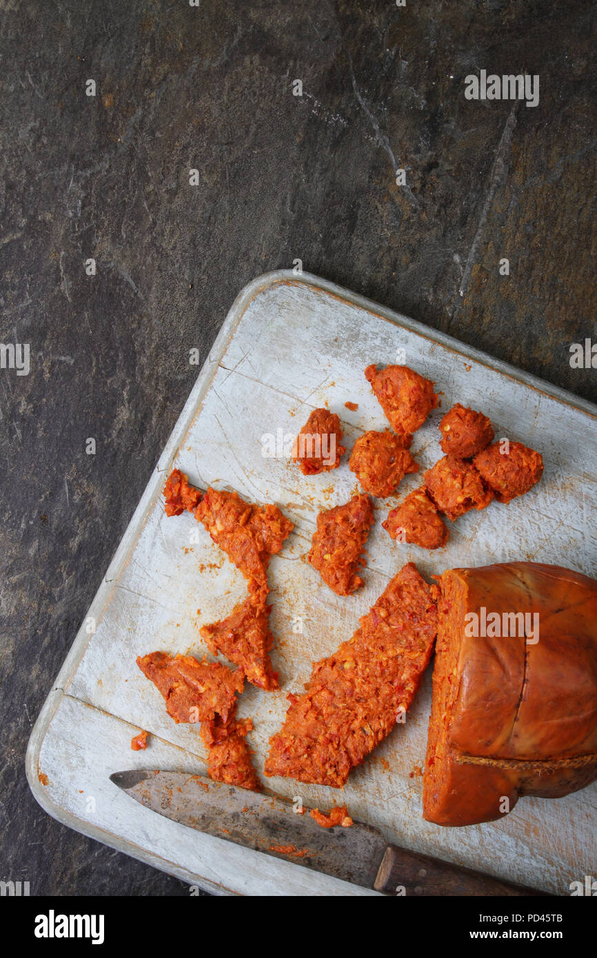 spicy nduja calabria sausage Stock Photo - Alamy