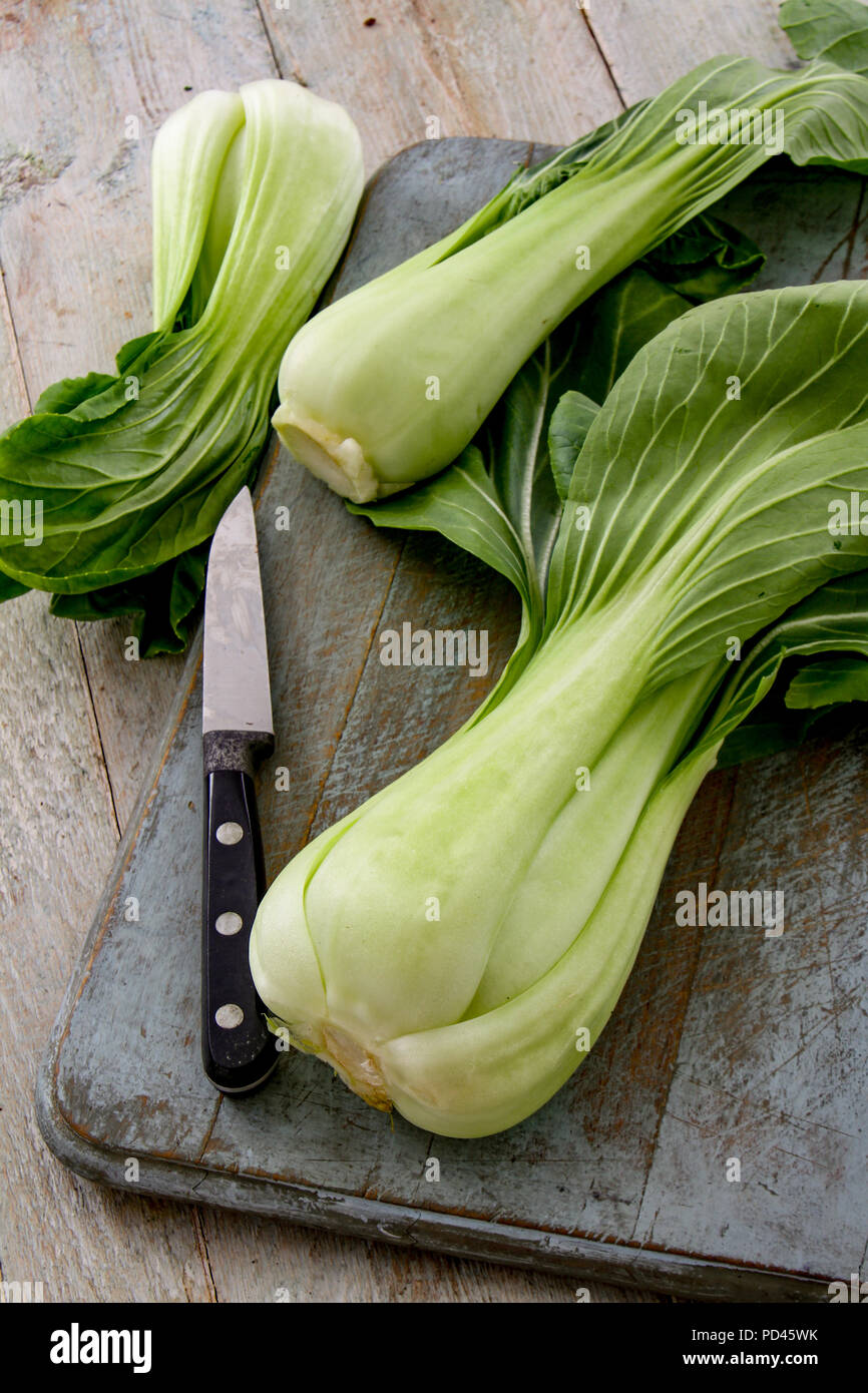 preparing pac choi vegetable Stock Photo - Alamy