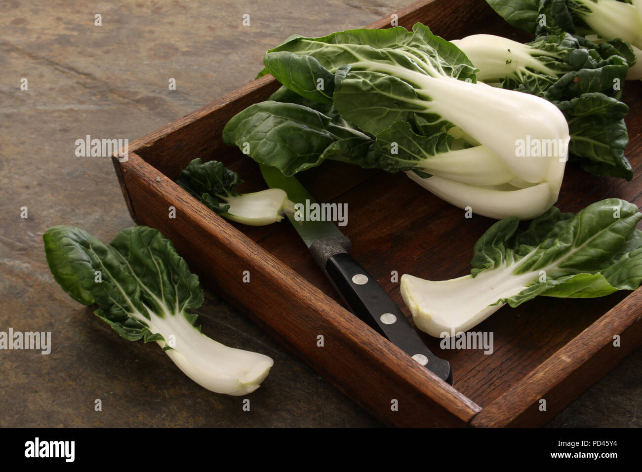 preparing pac choi vegetable Stock Photo - Alamy
