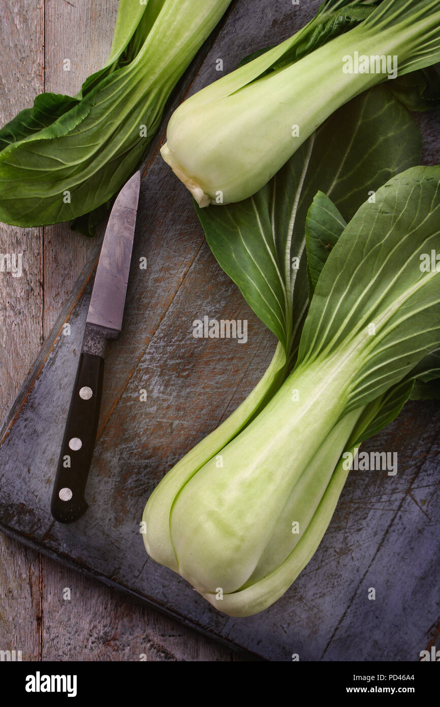 preparing pac choi vegetable Stock Photo - Alamy