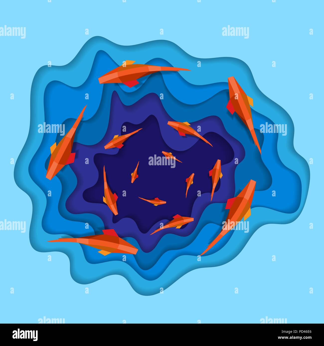 Fish circle vector hi-res stock photography and images - Alamy