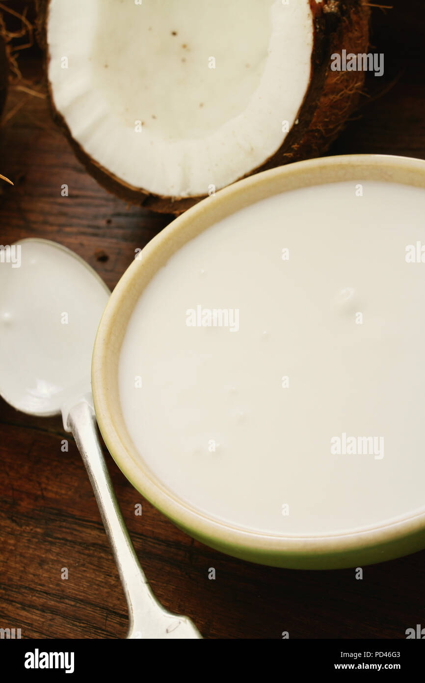 fresh coconut with milk Stock Photo - Alamy
