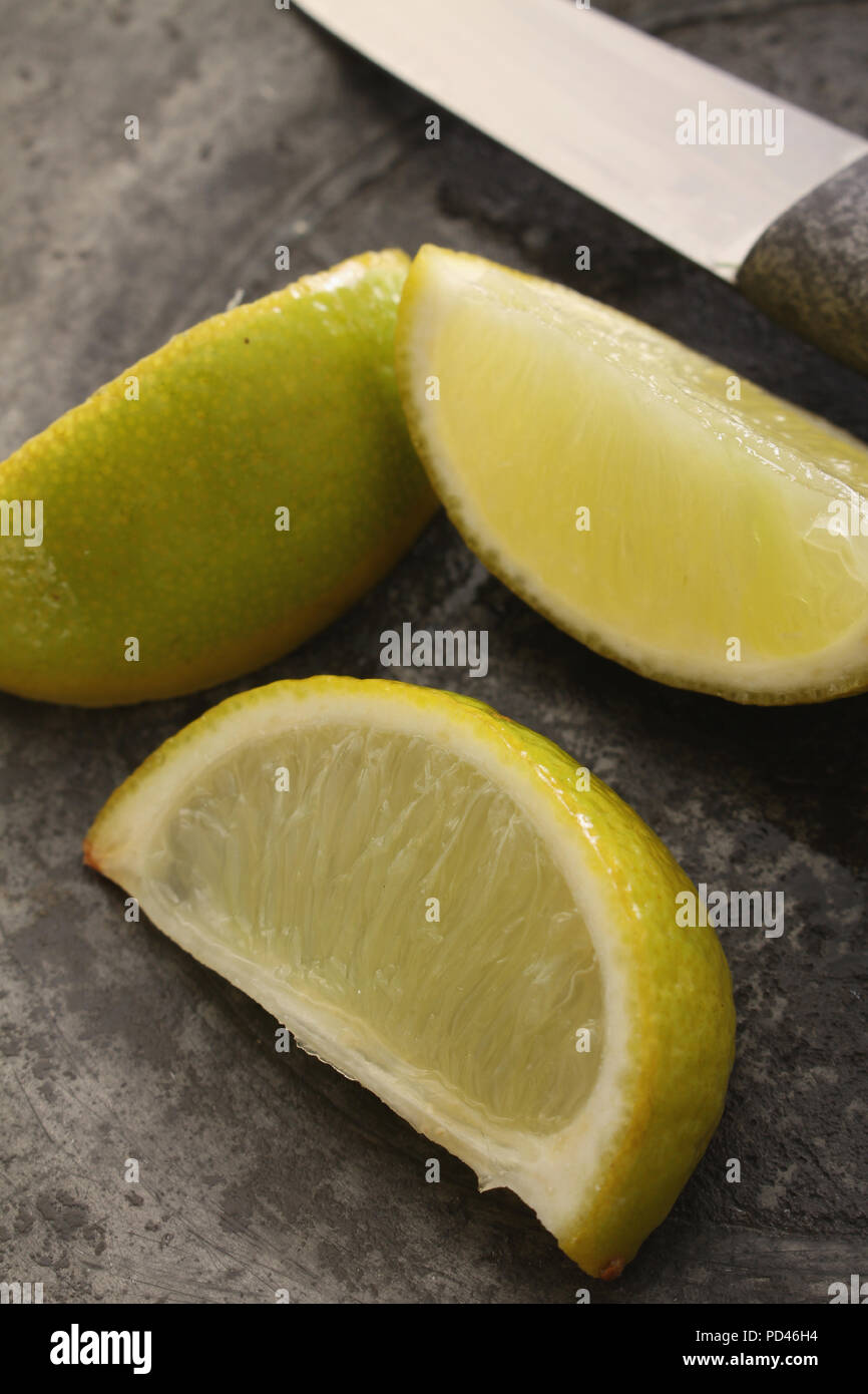 preparing fresh limes Stock Photo - Alamy