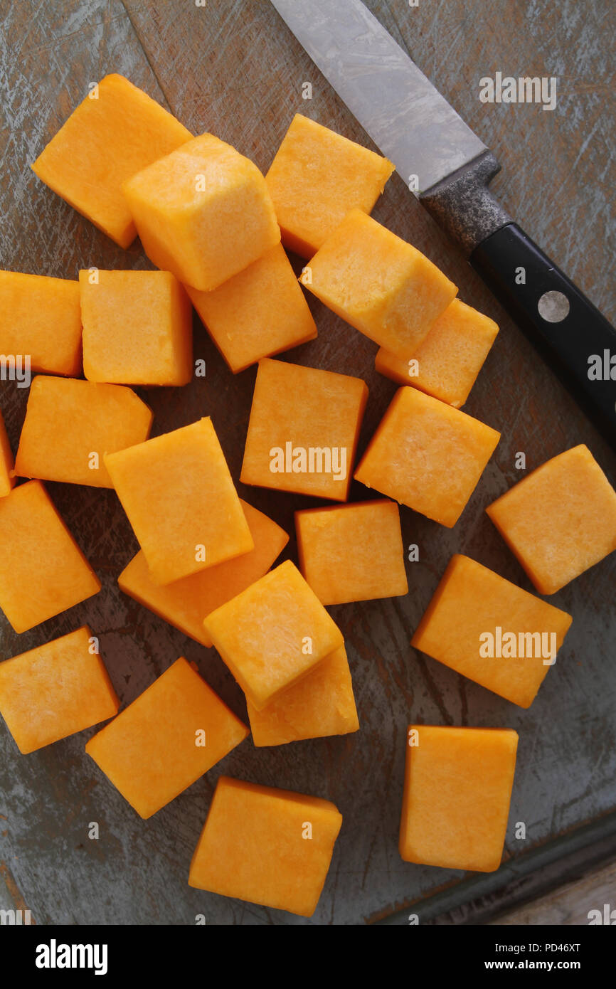 preparing fresh butternut Stock Photo - Alamy