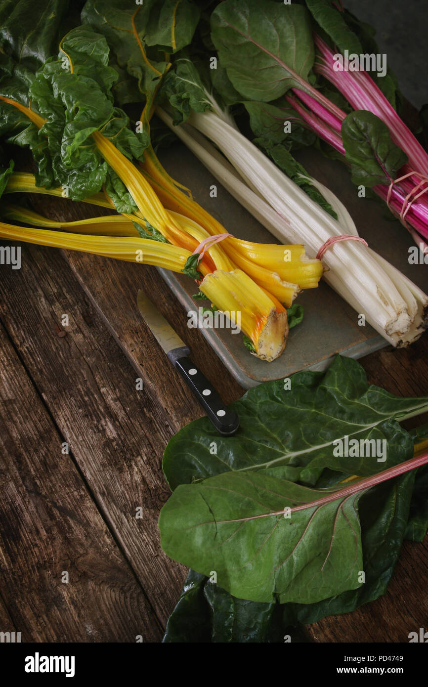 preparing fresh chard Stock Photo - Alamy
