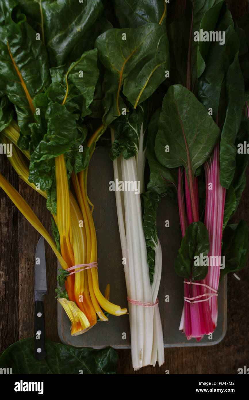 preparing fresh chard Stock Photo - Alamy