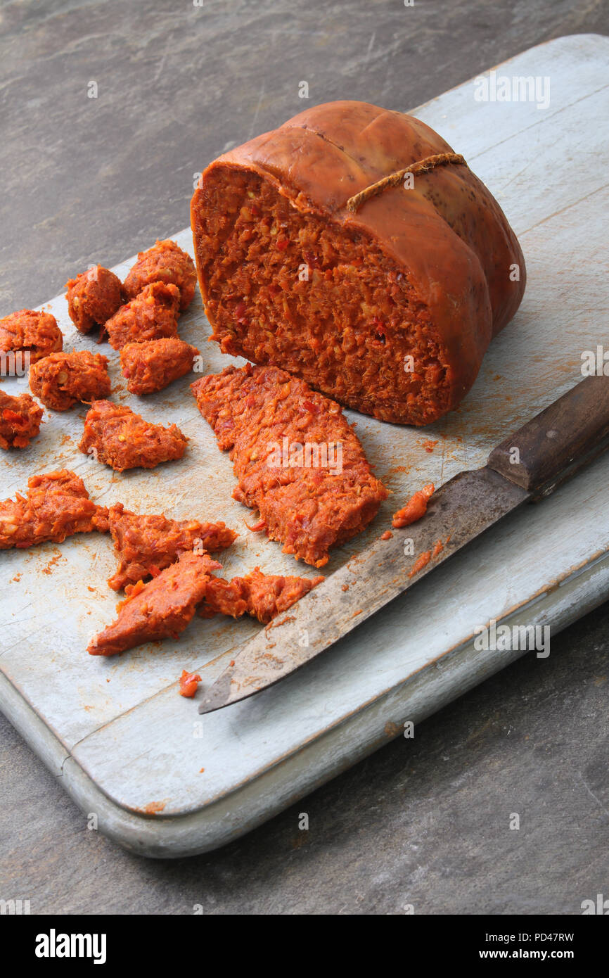 spicy nduja calabria sausage Stock Photo - Alamy