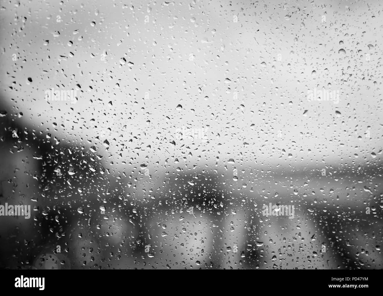 Rain view from window out Black and White Stock Photos & Images - Alamy