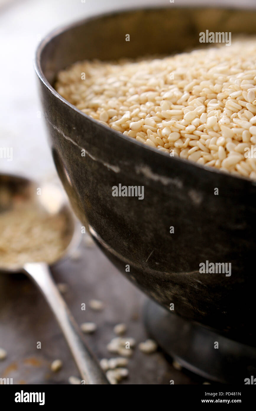 sesame seeds in dish Stock Photo - Alamy