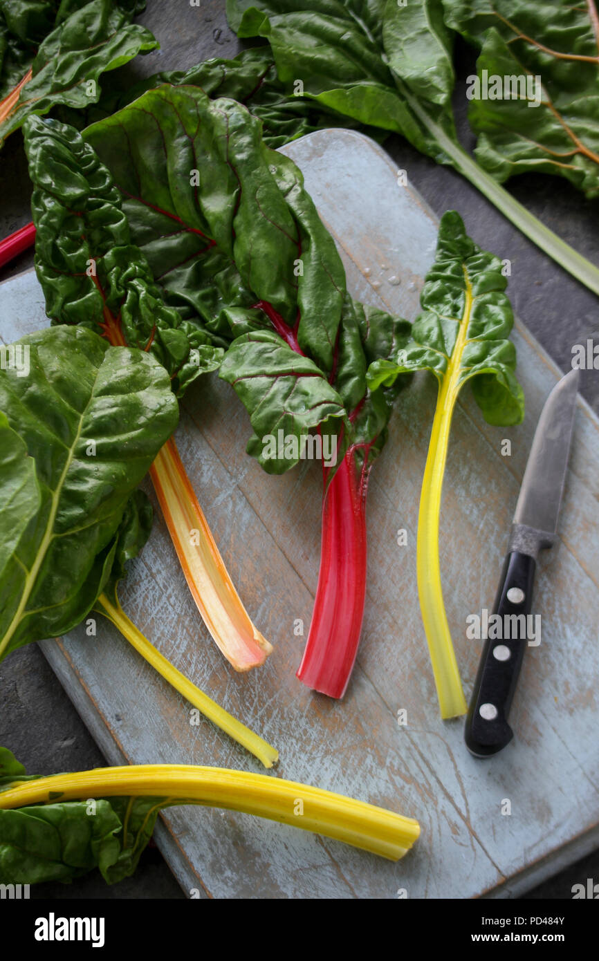 preparing fresh chard Stock Photo - Alamy