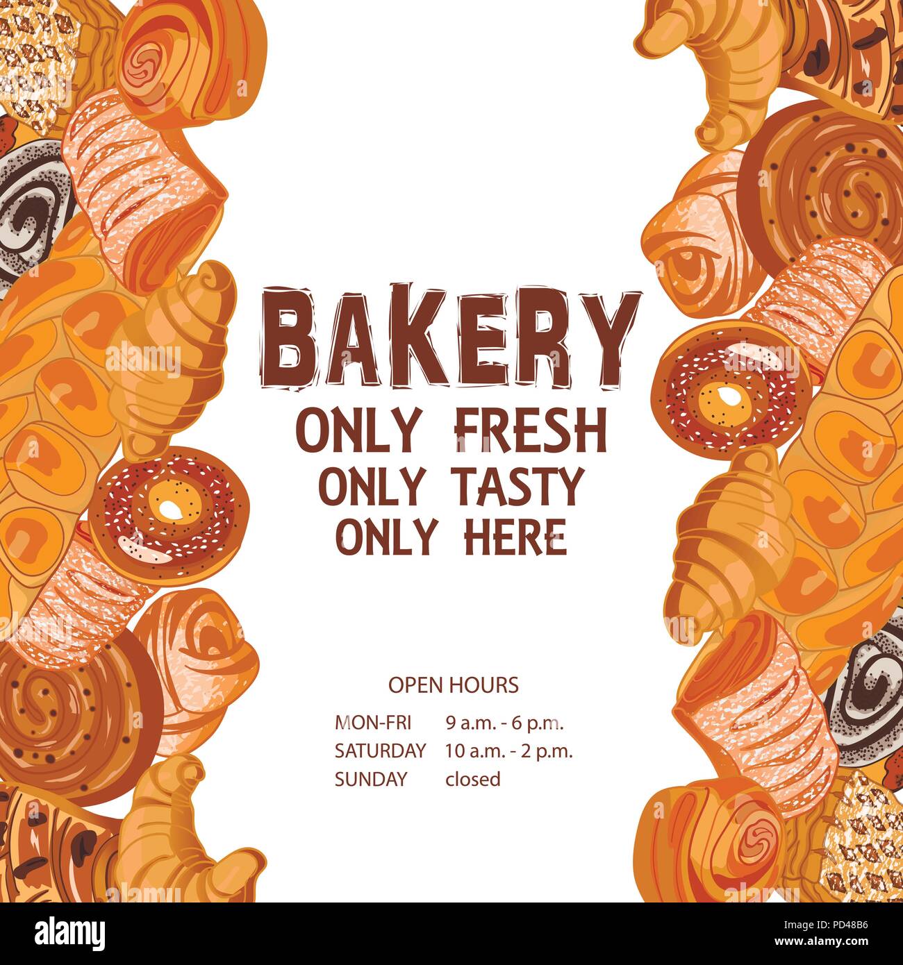 Decor for a shop or cafe with pastries, bread, baking. Bakery store ...