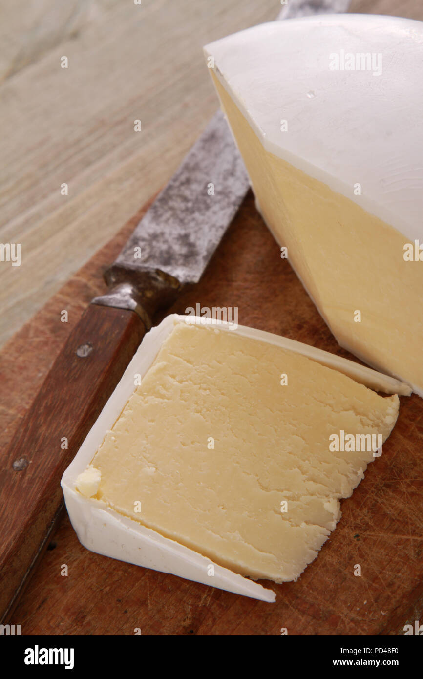 traditional waxed wensleydale cheese Stock Photo - Alamy