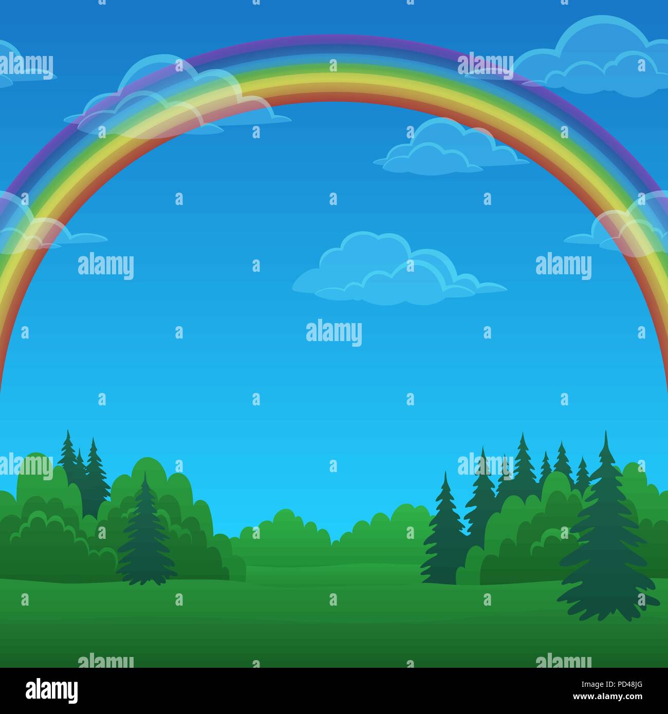 Colorful forest landscape pine Stock Vector Images - Alamy