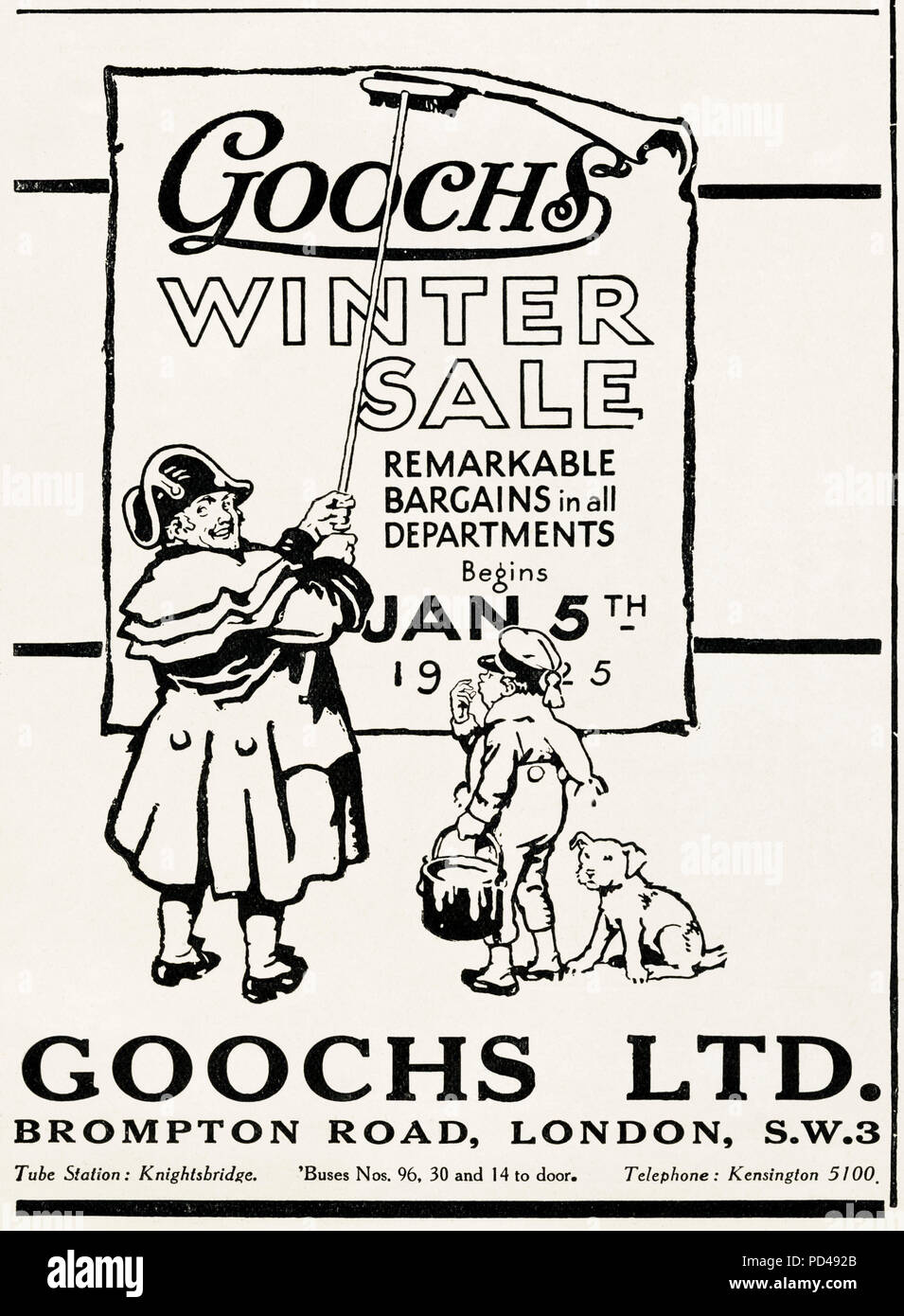 1920s old vintage original advert advertising Winter Sale at Goochs ...