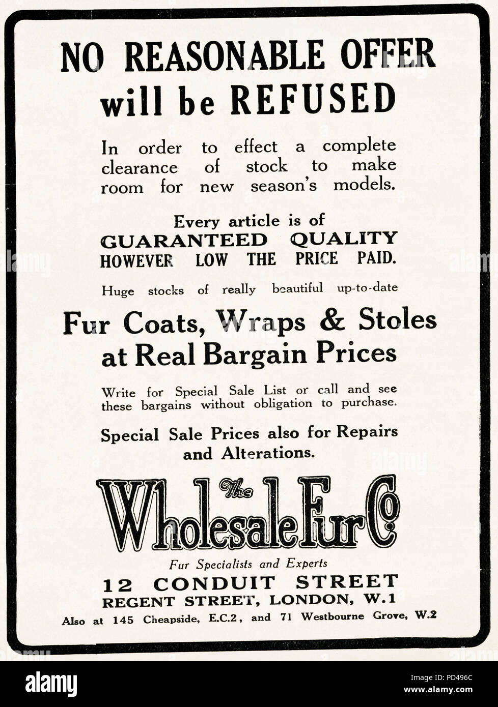 Original 1920s period vintage advertisement hi-res stock photography ...