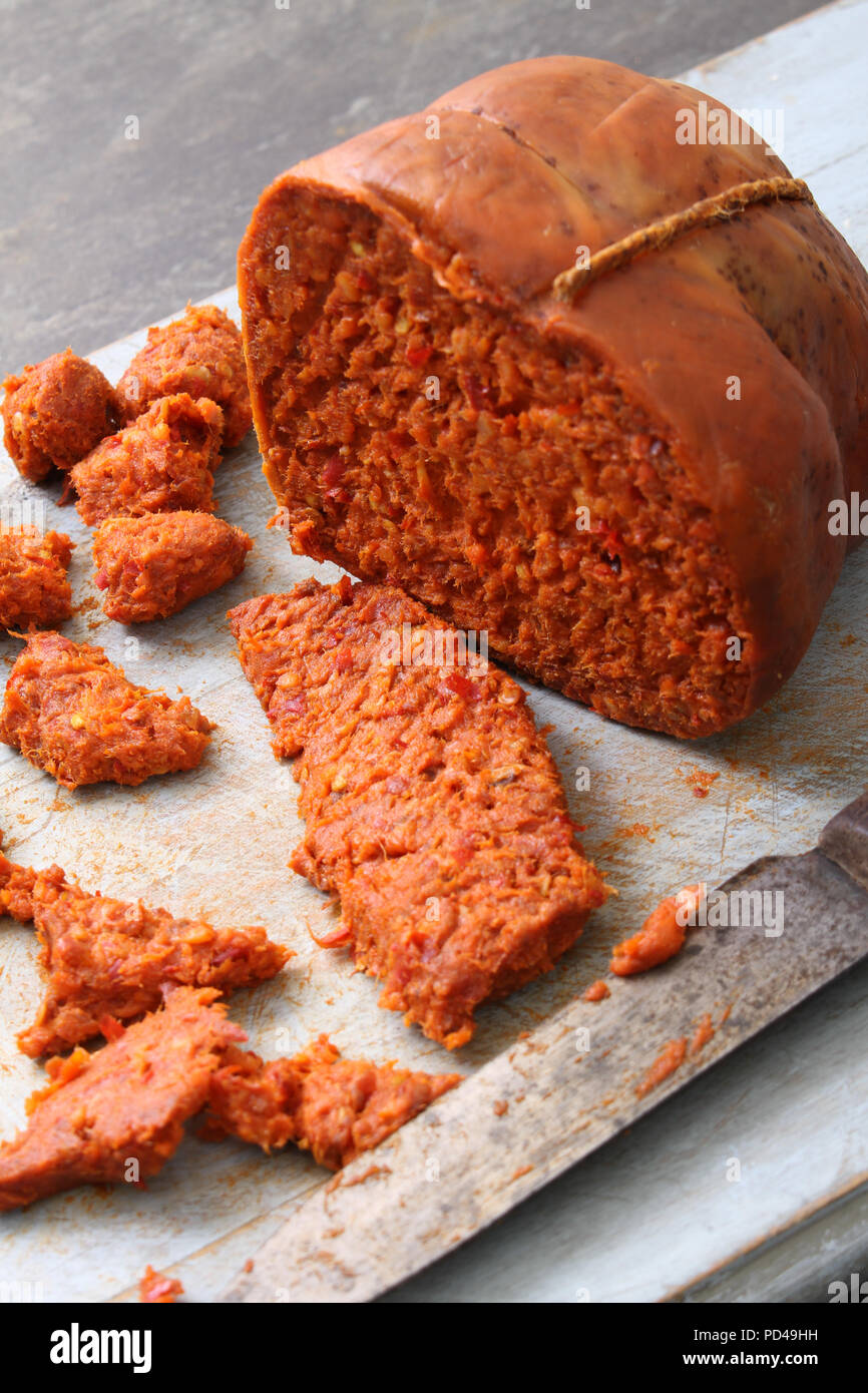 spicy nduja calabria sausage Stock Photo - Alamy