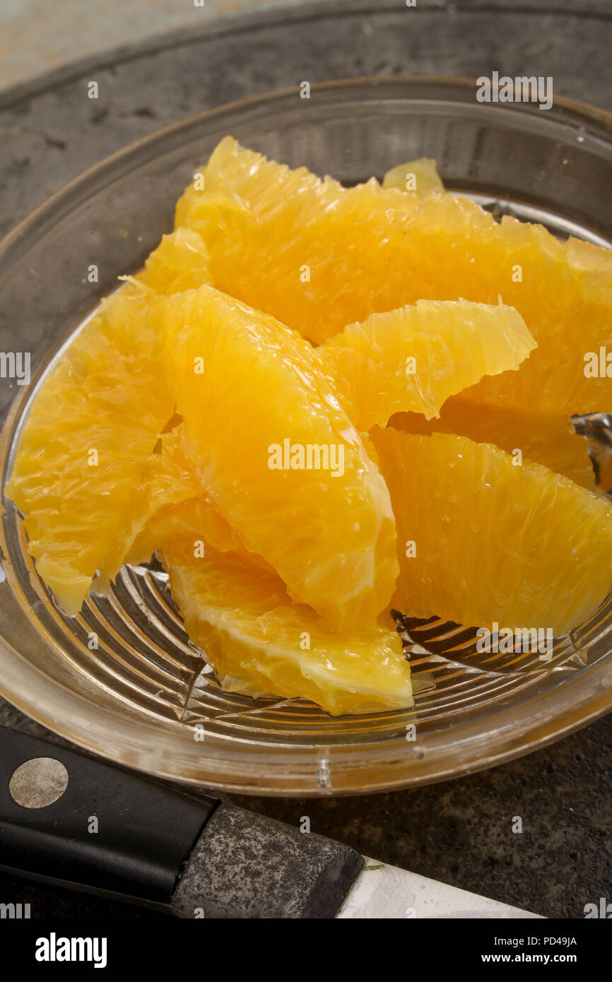 preparing fresh oranges Stock Photo - Alamy