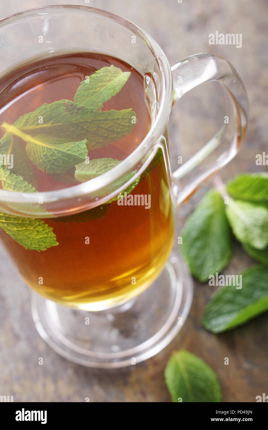 mint tea infusion Stock Photo - Alamy