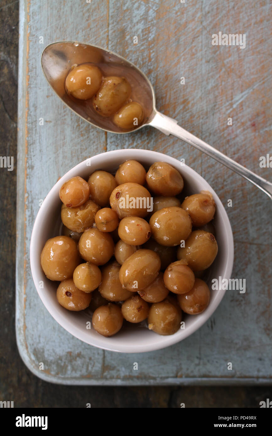 Tinned gooseberry fruit hi-res stock photography and images - Alamy