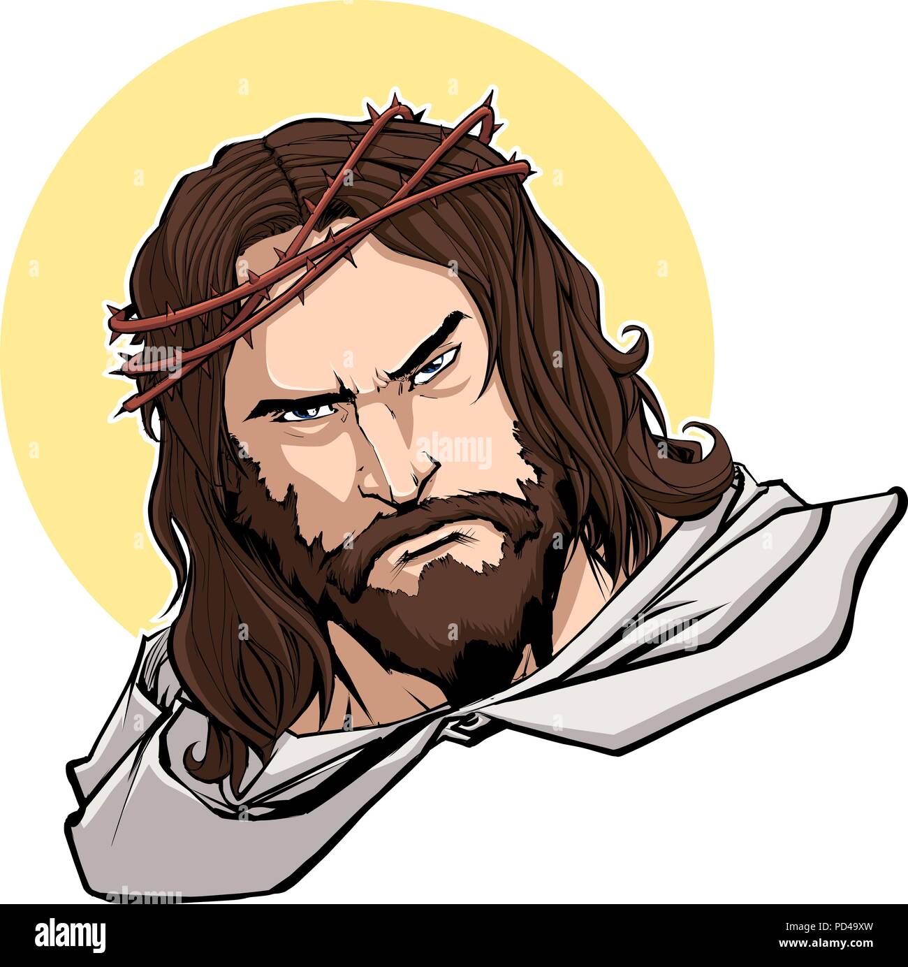 Hand drawn illustration drawing jesus hi-res stock photography and ...