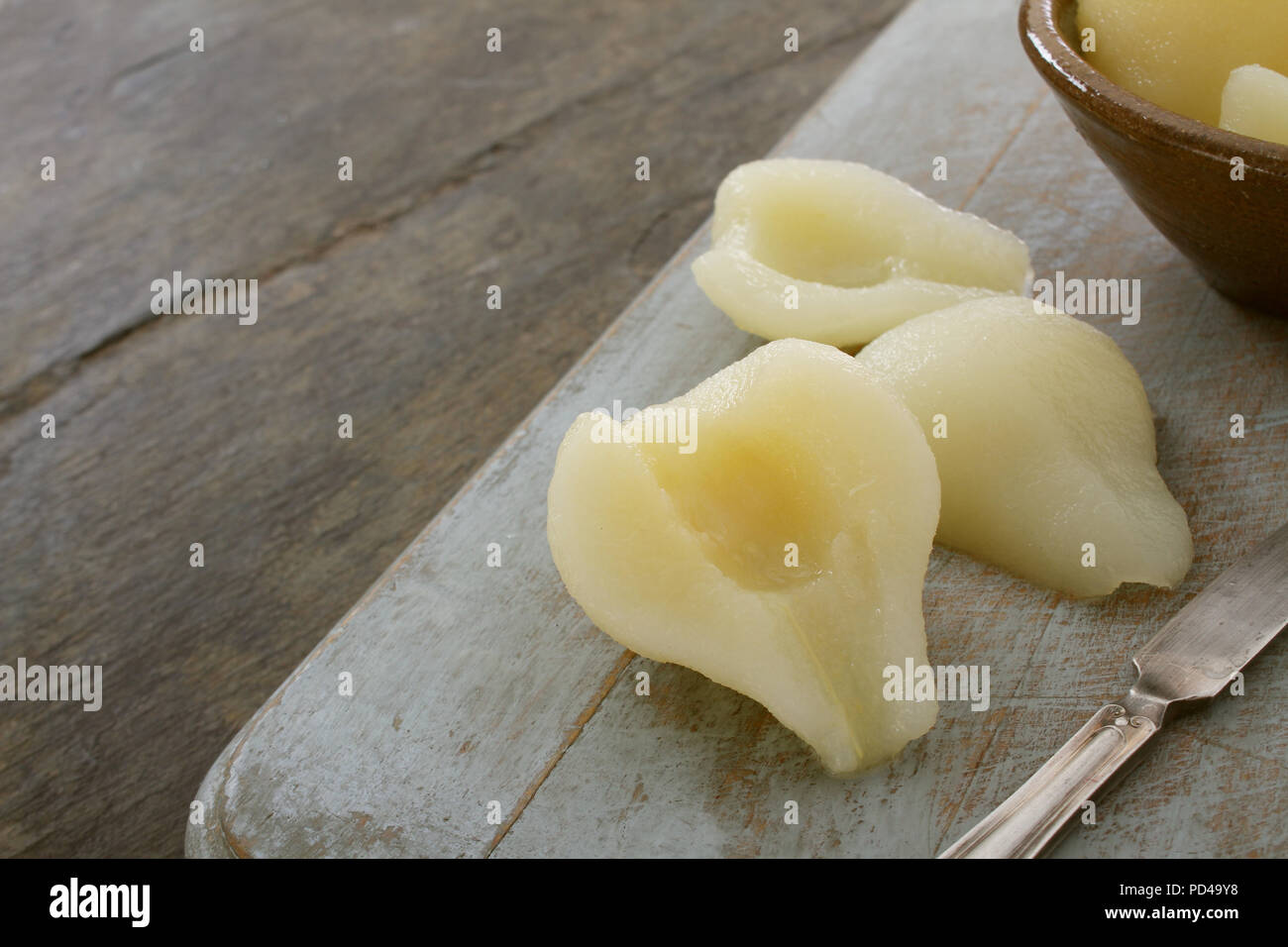 preparing peeled pears Stock Photo - Alamy