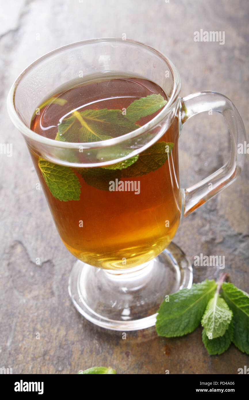 mint tea infusion Stock Photo - Alamy