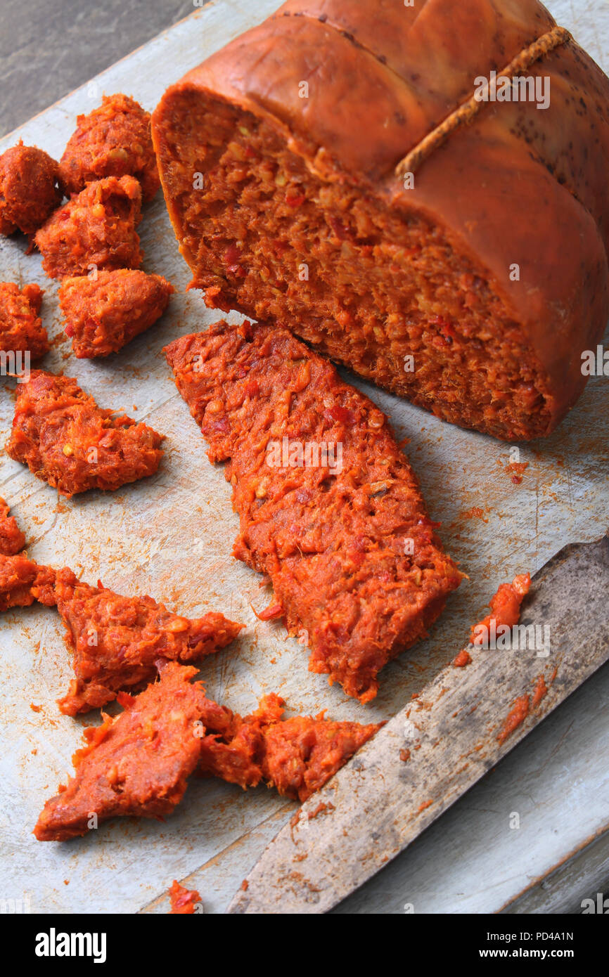 spicy nduja calabria sausage Stock Photo - Alamy