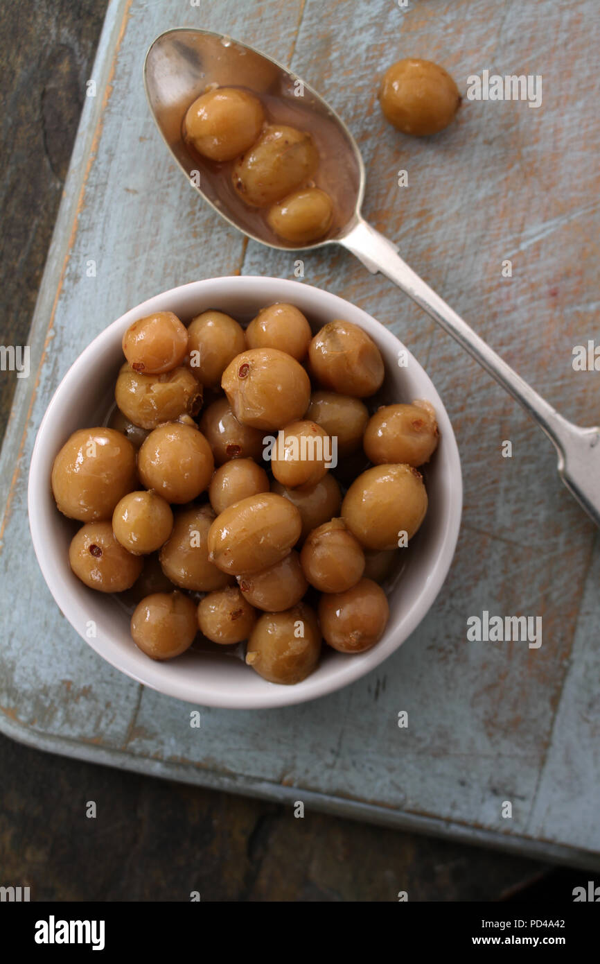 Tinned gooseberry fruit hi-res stock photography and images - Alamy