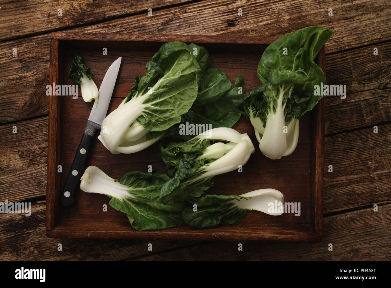 preparing pac choi vegetable Stock Photo - Alamy