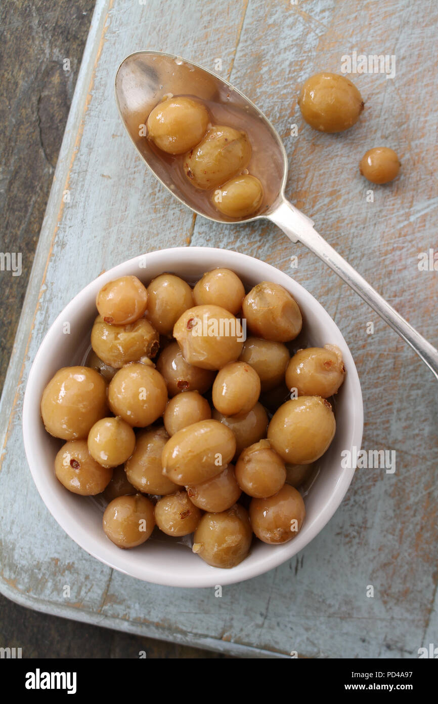 Tinned gooseberry fruit hi-res stock photography and images - Alamy