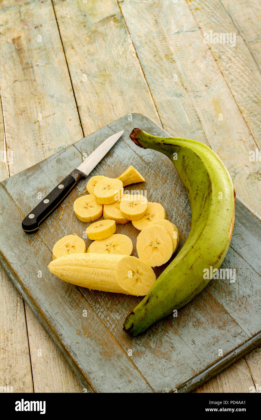 preparing plantain fruit Stock Photo - Alamy
