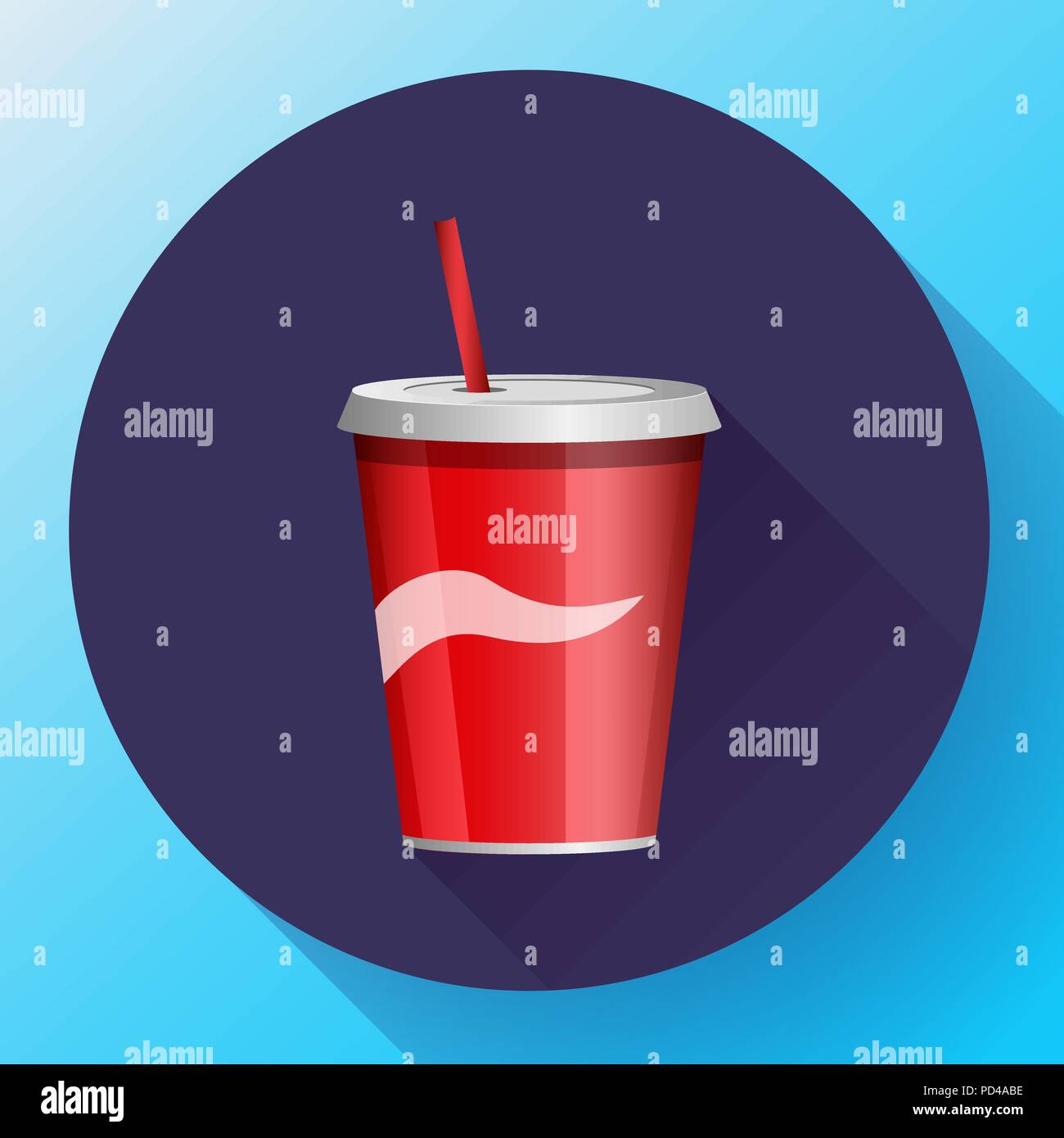 soda bottle with red lable flat vector icon Stock Vector Image & Art ...