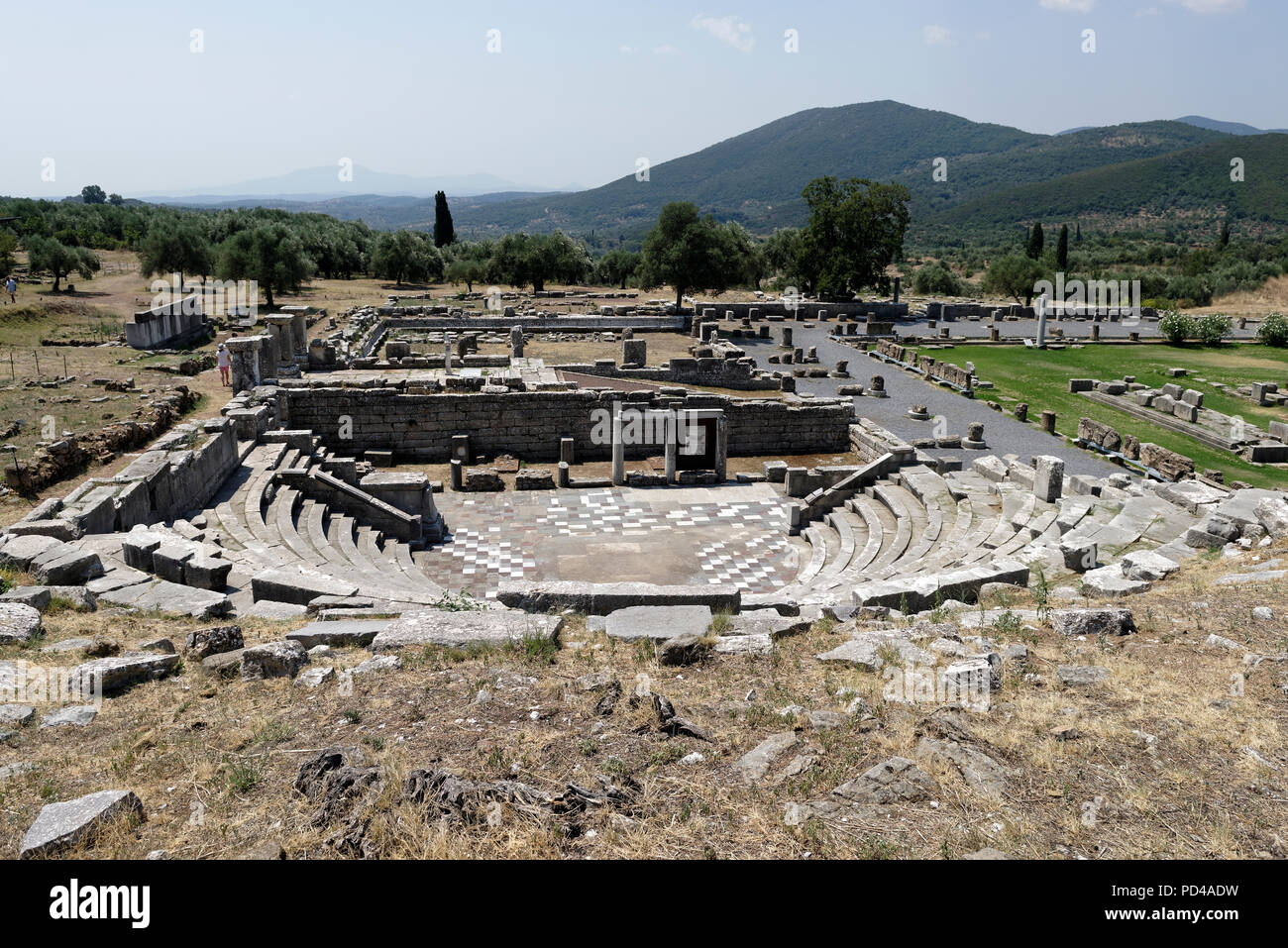 View of the elegant small theatre or Odeion also known as the ...