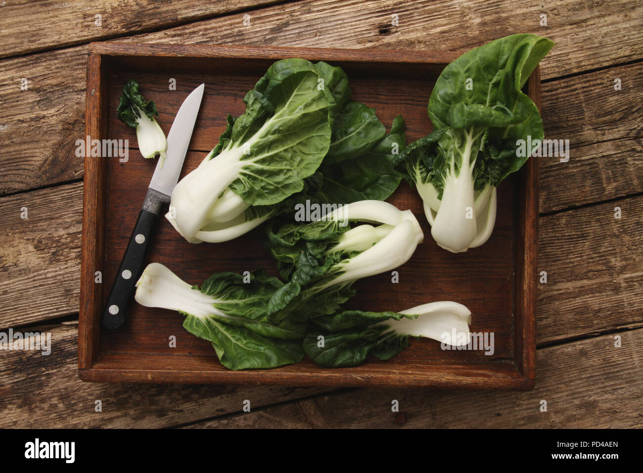 preparing pac choi vegetable Stock Photo - Alamy