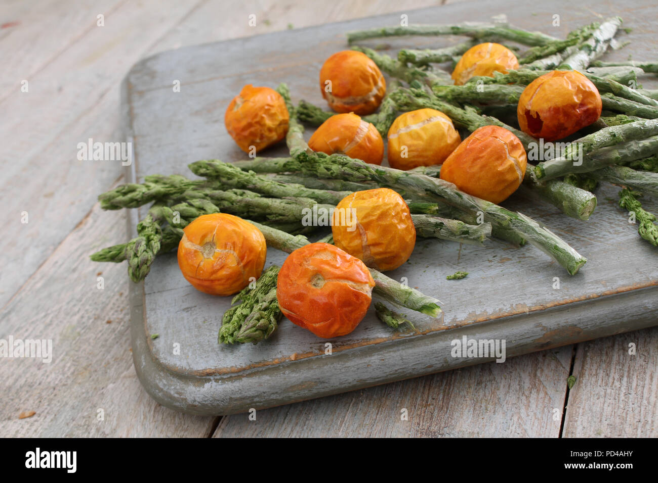 freeze dried asparagus and tomatoes Stock Photo - Alamy