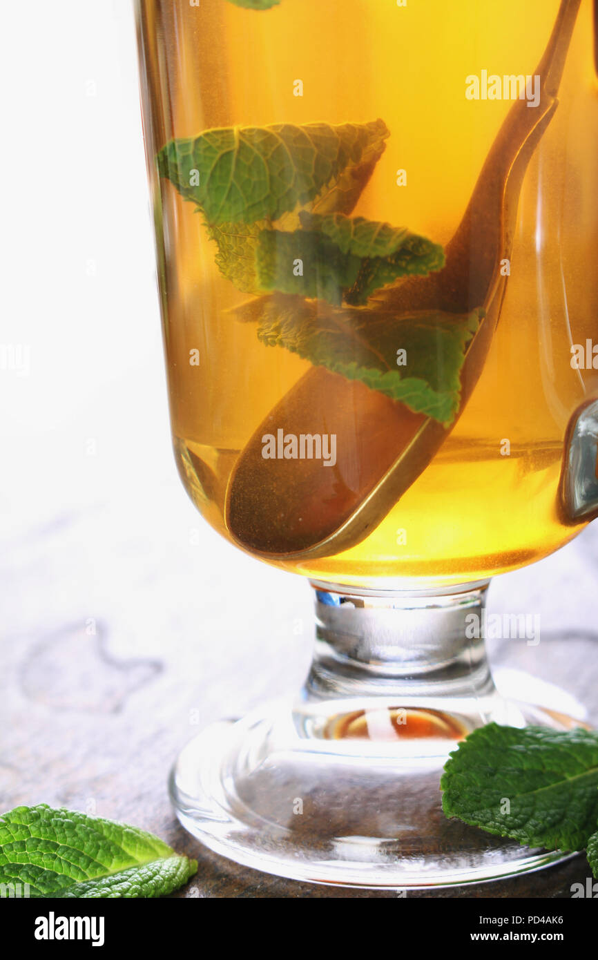 mint tea infusion Stock Photo - Alamy