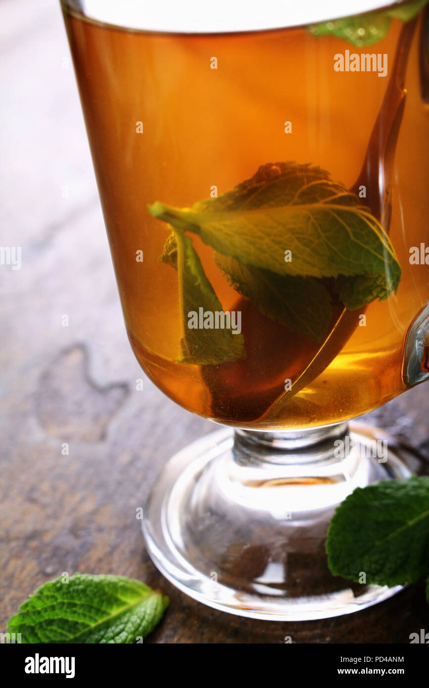 mint tea infusion Stock Photo - Alamy