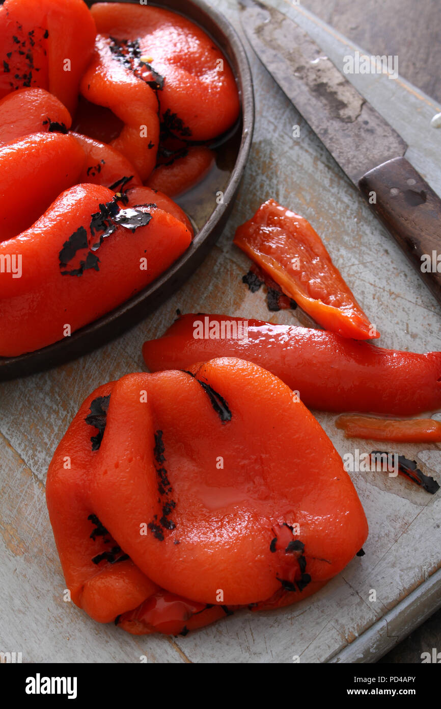 preparing fresh peppers Stock Photo - Alamy