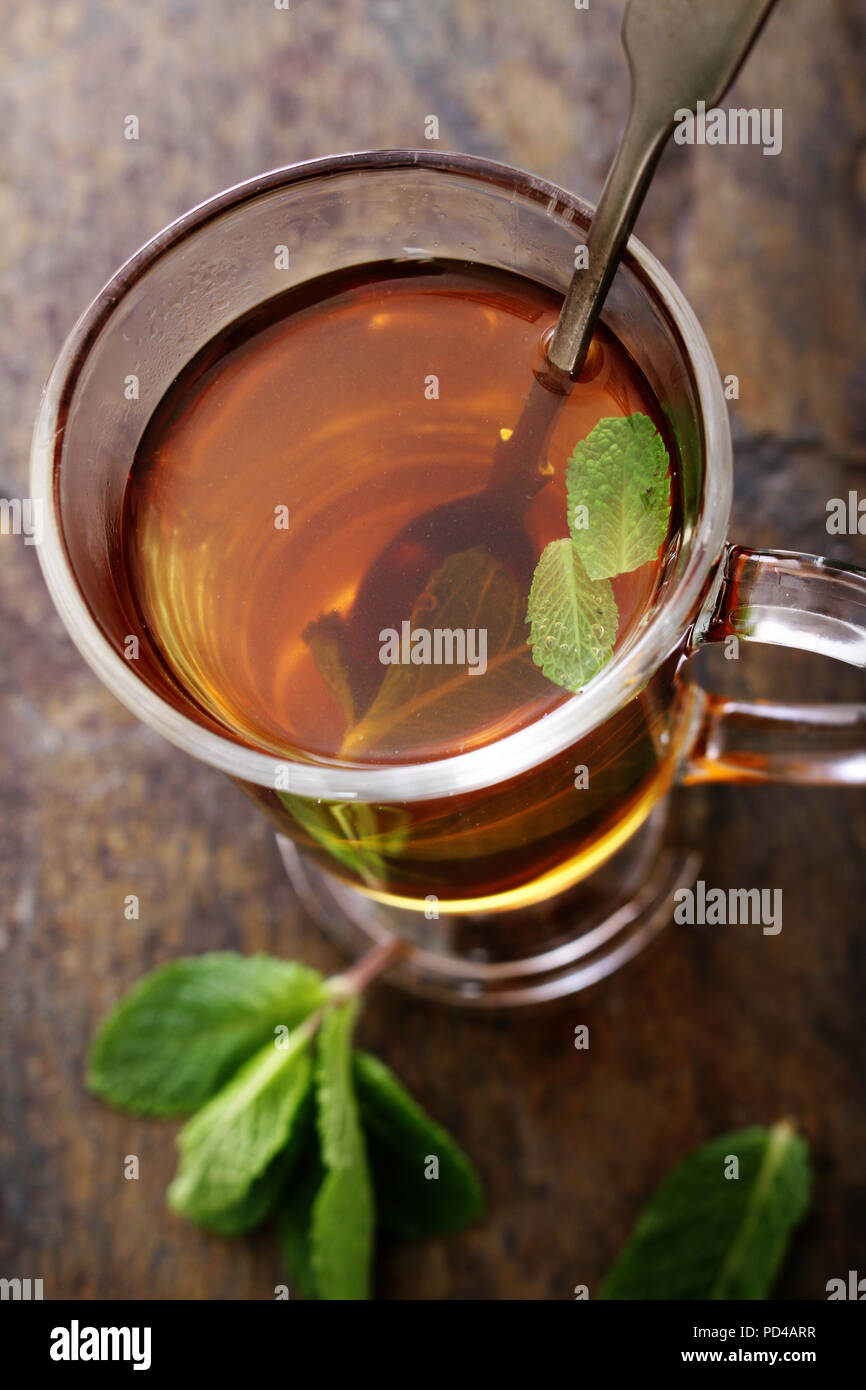 mint tea infusion Stock Photo - Alamy