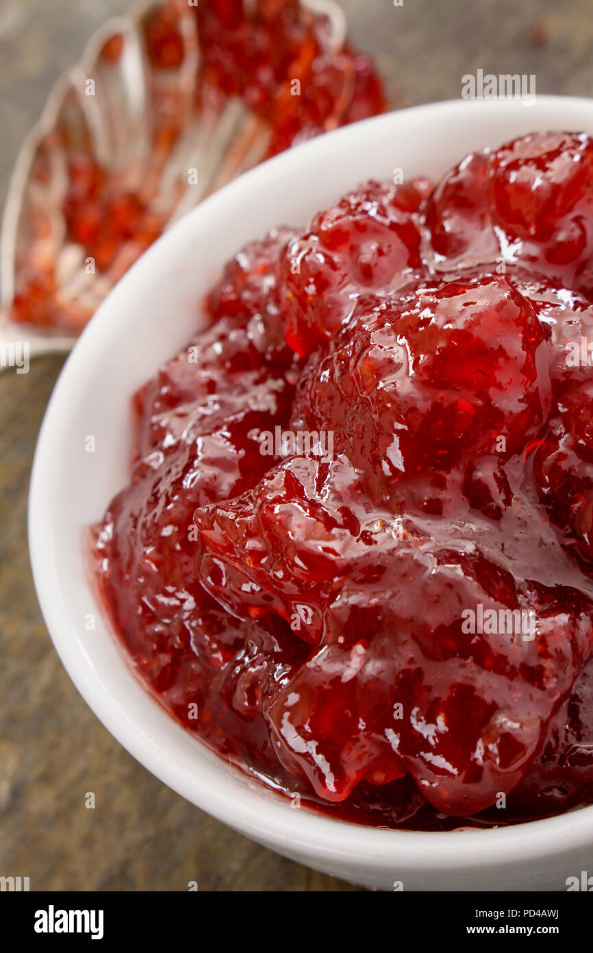 fresh strawberry jam in dish Stock Photo - Alamy
