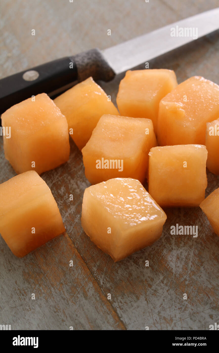 preparing fresh melon Stock Photo - Alamy