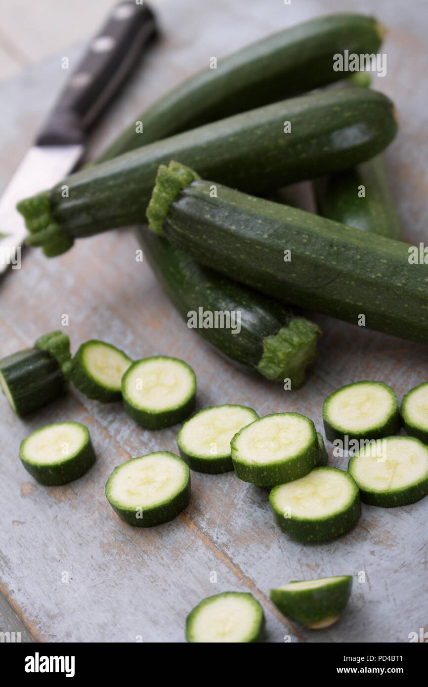 preparing fresh courgettes Stock Photo - Alamy