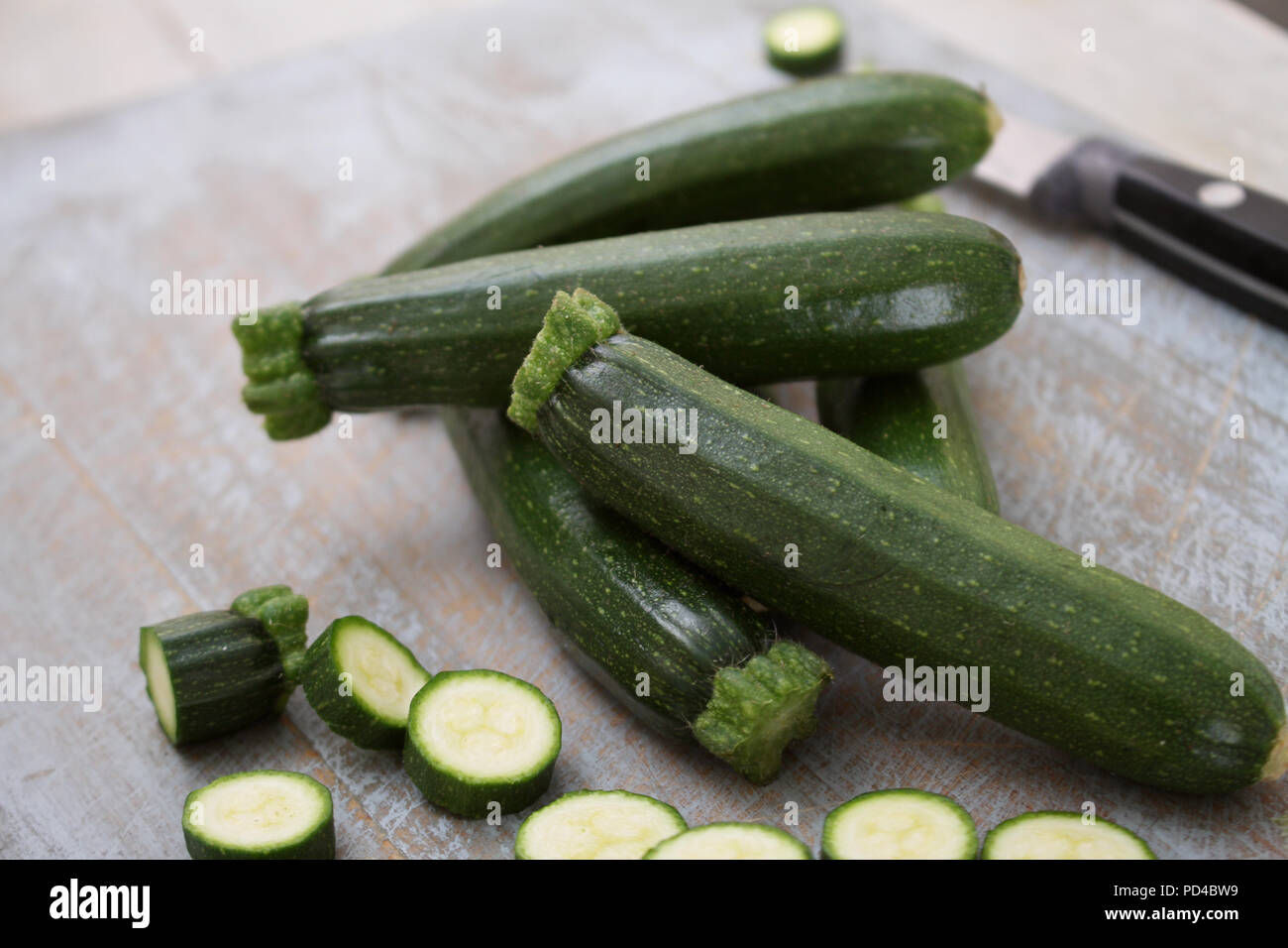 preparing fresh courgettes Stock Photo - Alamy