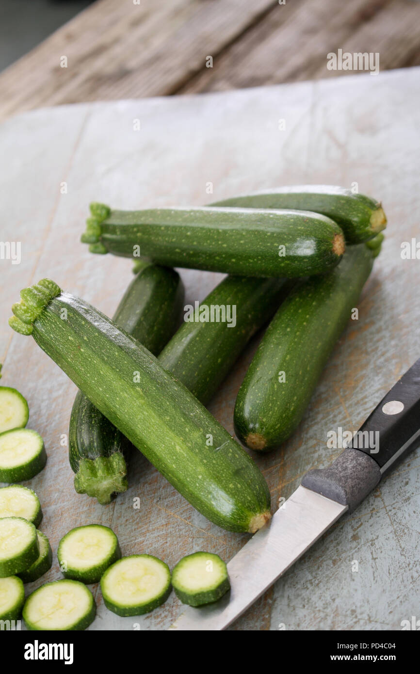 preparing fresh courgettes Stock Photo - Alamy