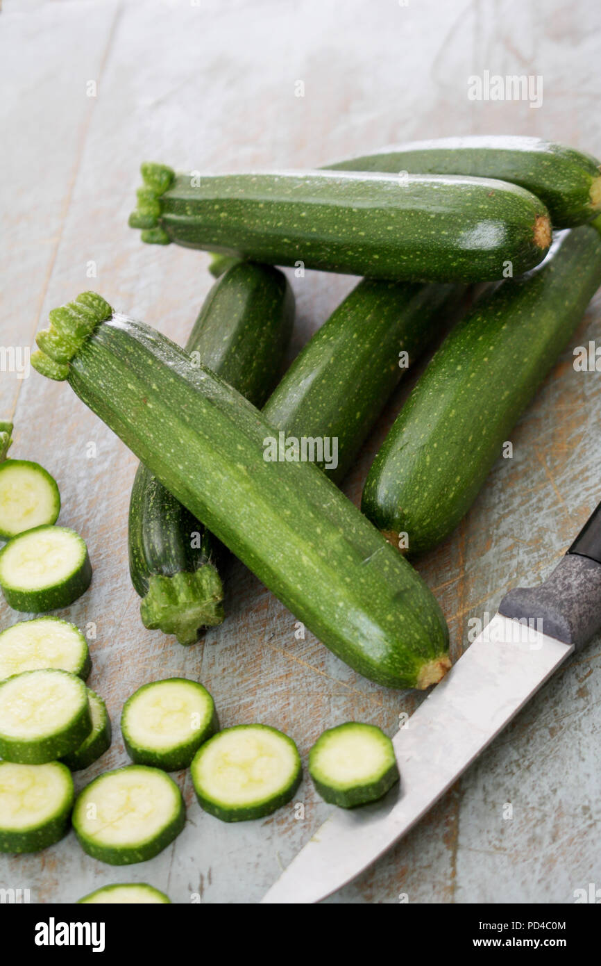 preparing fresh courgettes Stock Photo - Alamy