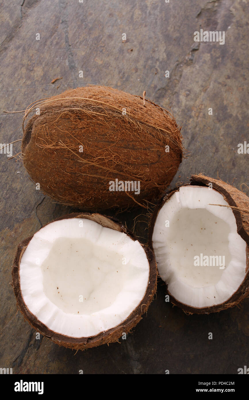 fresh coconut with milk Stock Photo - Alamy