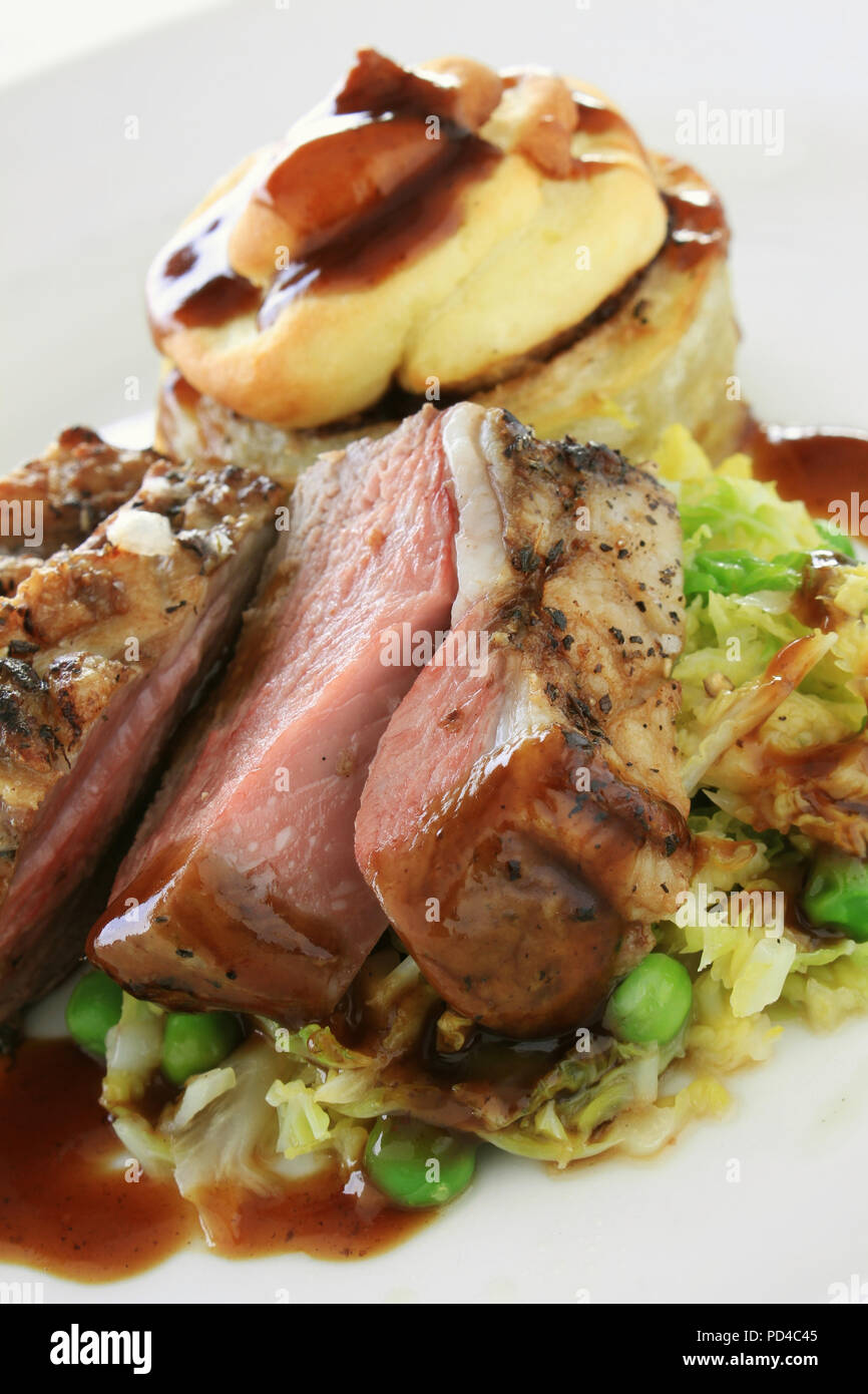 plated lamb main meal Stock Photo - Alamy